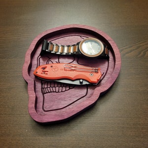 Large Skull Dish Candy Dish Valet Tray Exotic Hardwood Purple Heart - Etsy