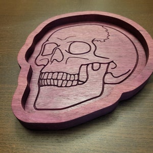 Large Skull Dish Candy Dish Valet Tray Exotic Hardwood Purple Heart - Etsy