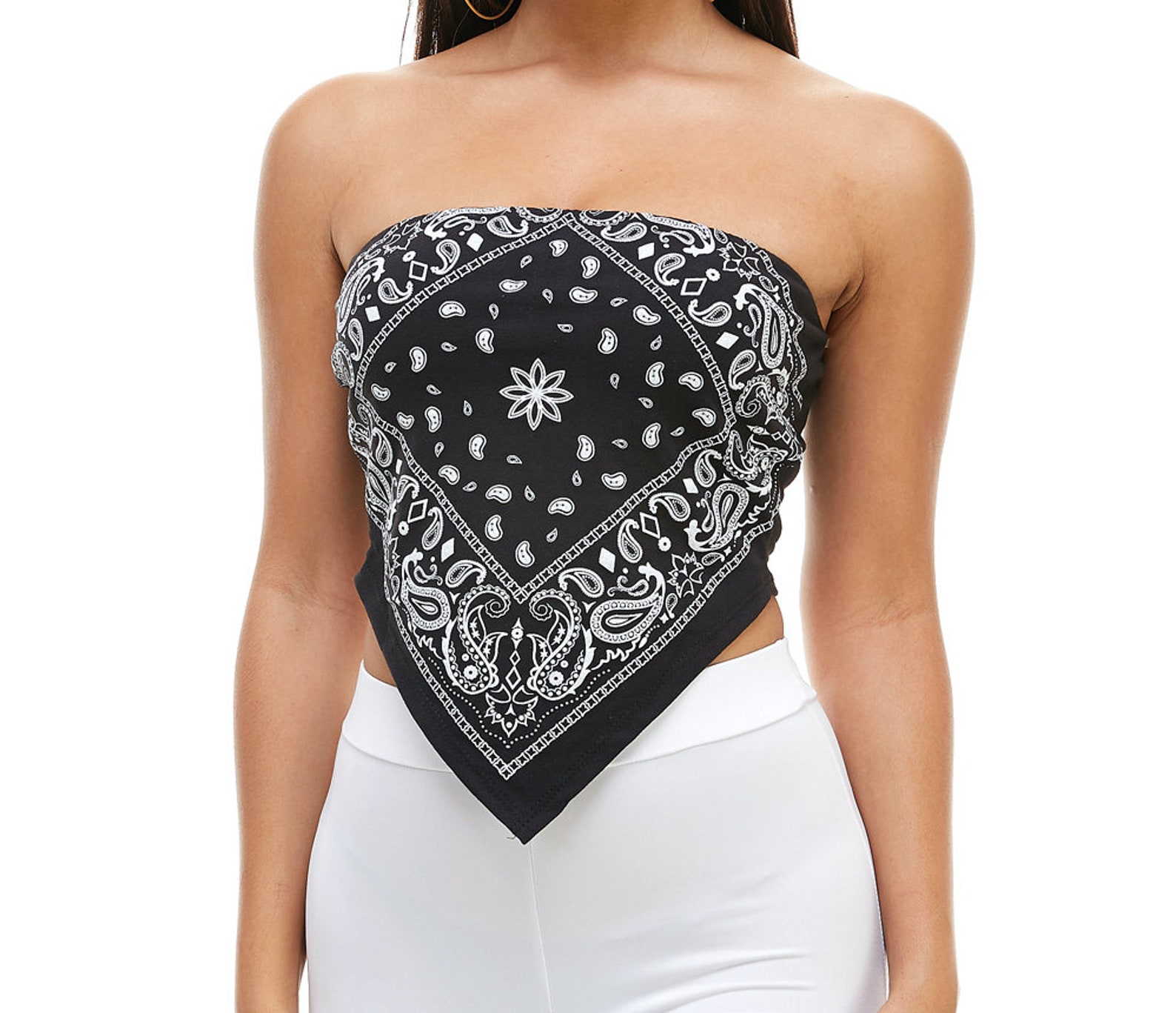 Damen Sexy Bandloses Bandana Paisley Print Crop Tube Top Etsy