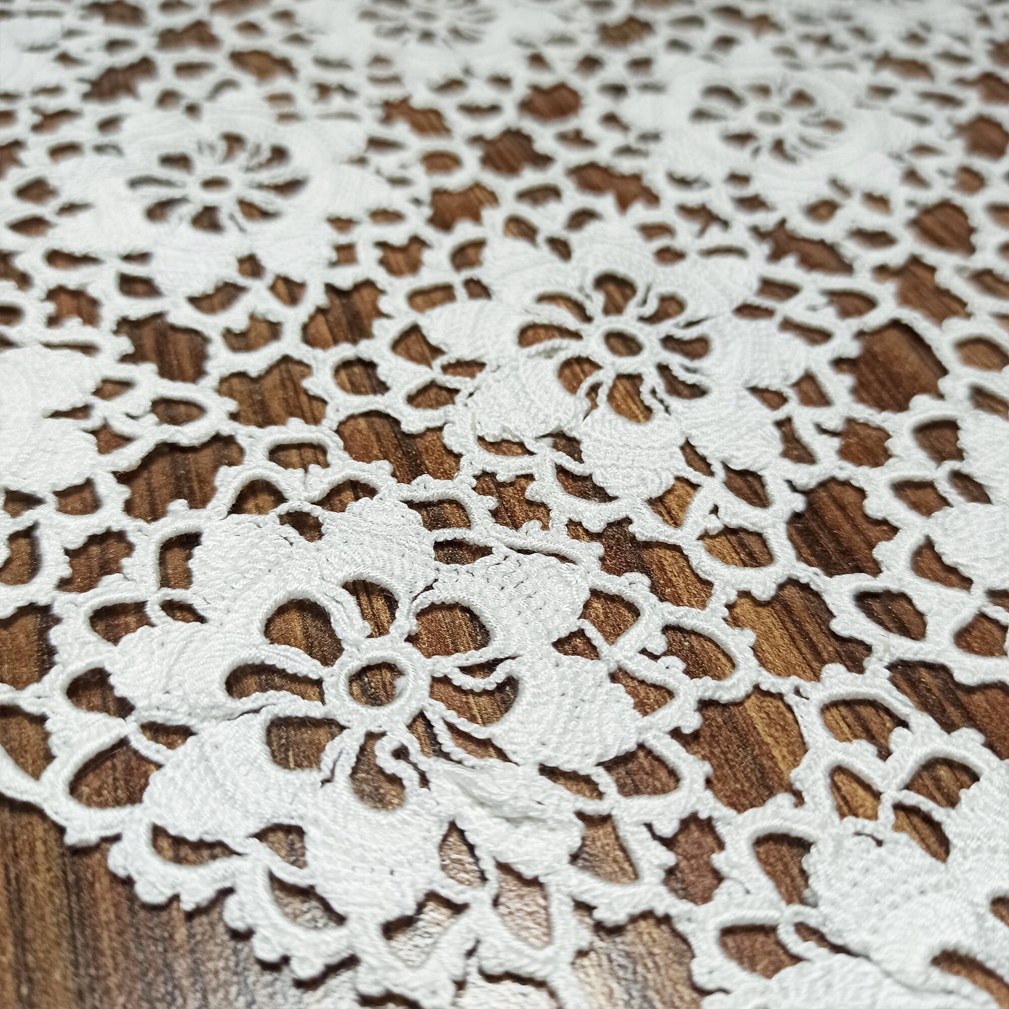 Handmade Crochet Lace Tablecloth All White Thin Cotton Rope Dowry for ...