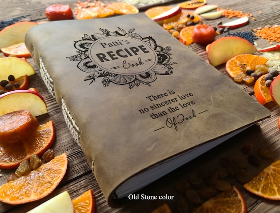 Leather Cookbook// Customized Leather Recipe Book// Leather | Etsy