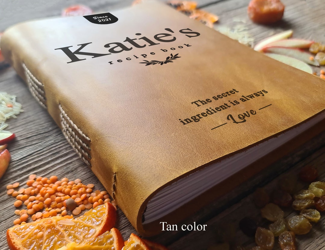 Personalized Leather Cookbook: Full Grain Recipe Book, Laser Engraved ...