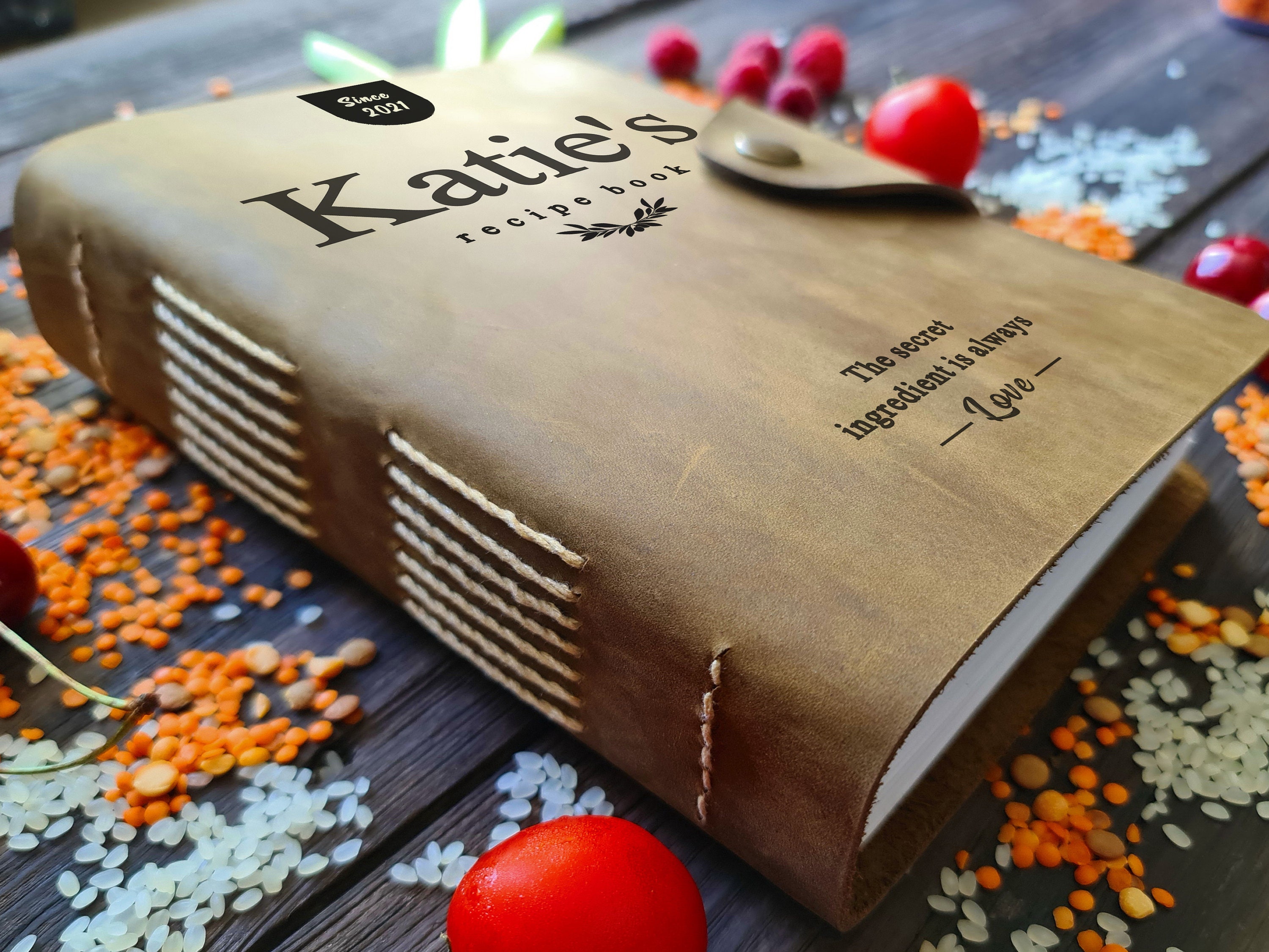 Exclusive Thick Cookbook// Personalized Leather Cookbook// 3d ...