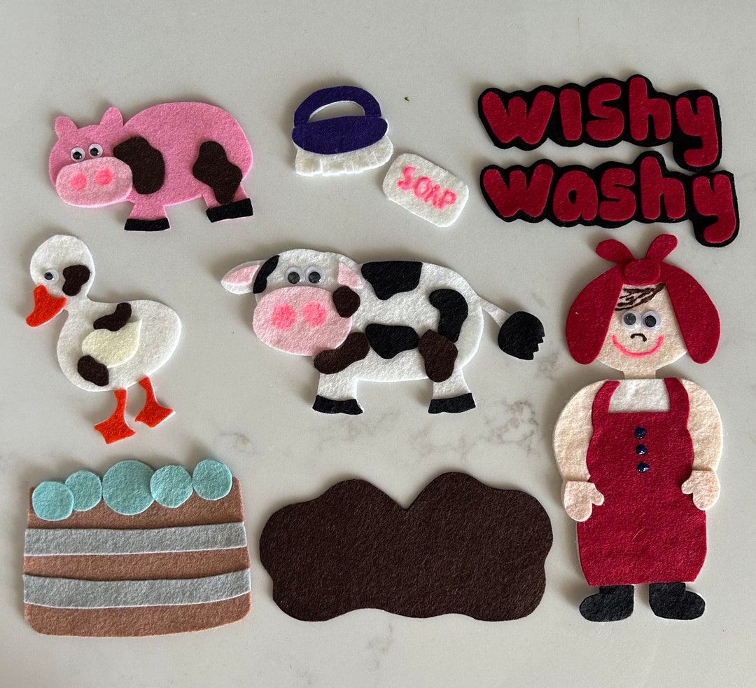 Mrs. Wishy Washy Felt Board Story, Felt Board Activity, Kindergarten ...