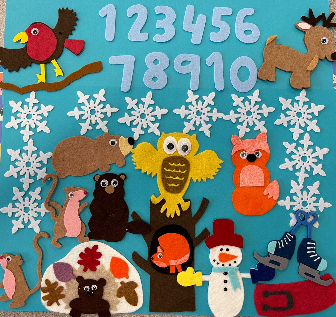 Ten Little Sparkly Snowflakes Felt Board Story for Kindergarten, Pre K ...