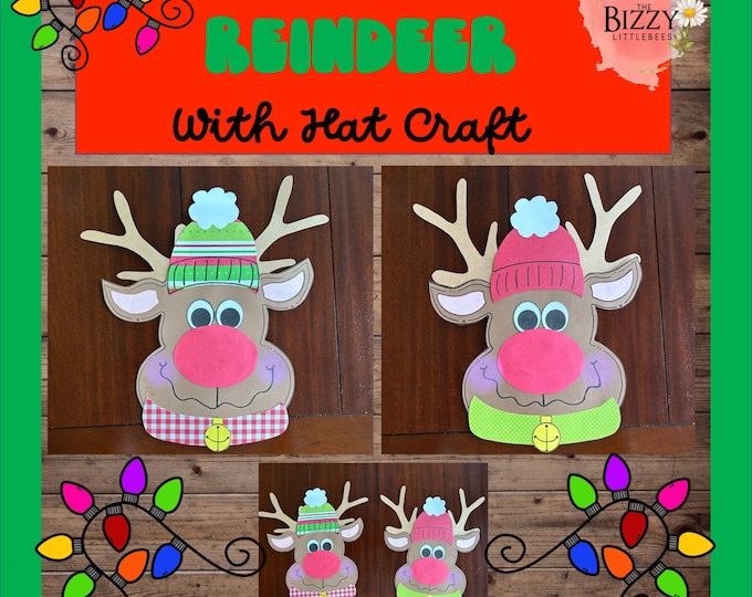 Paper Reindeer Craft, Christmas Reindeer Printable Template, Holiday ...