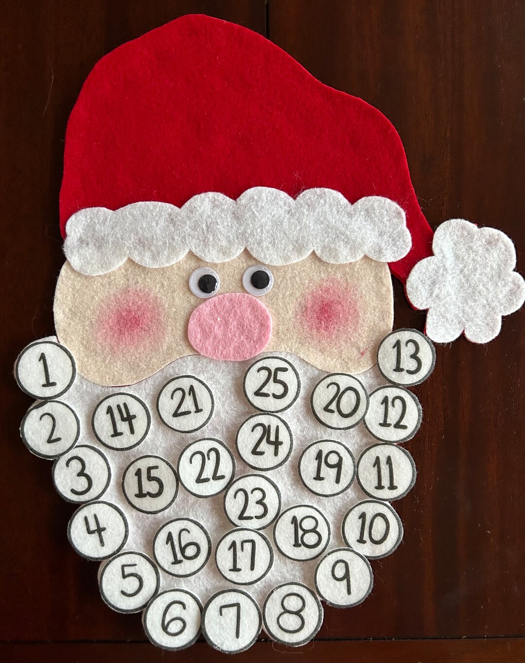 Santa Advent Calendar, Christmas Advent Calendar for Kids, Felt Advent ...