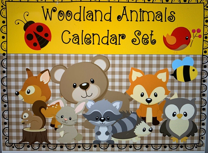 Woodland Animals Downloadable Digital Calendar Set - Etsy