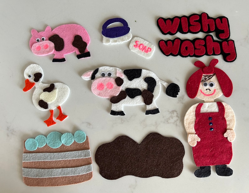 Mrs. Wishy Washy Felt Board Story, Felt Board Activity, Kindergarten ...