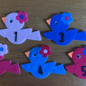 Five Little Birds Counting Number Activity Feltboard Games, Feltboard ...