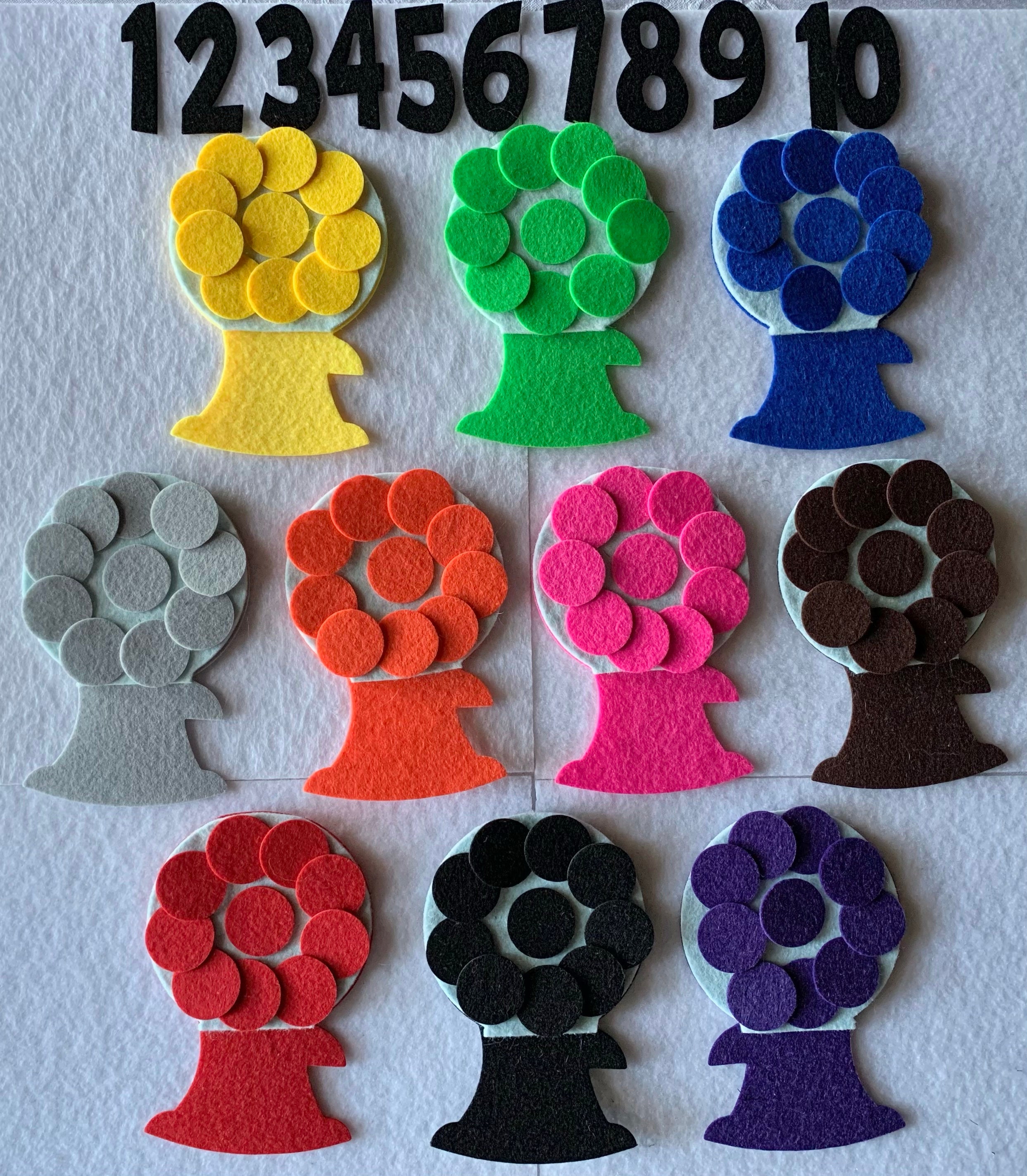 Gumball Counting and Color Sorting Felt Activity for Pre K - Etsy