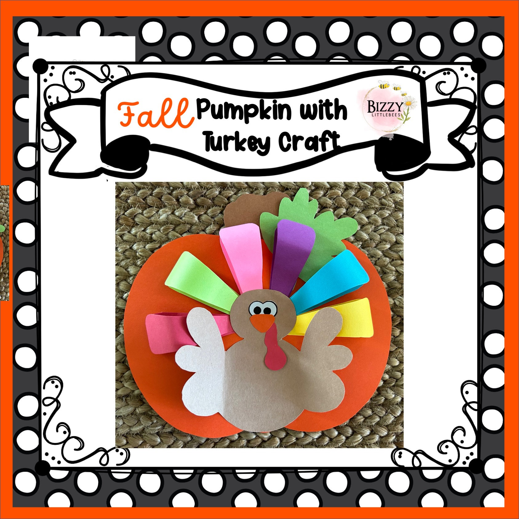 Fall Pumpkin With Turkey Paper Craft, Fall Paper Craft for Kids ...