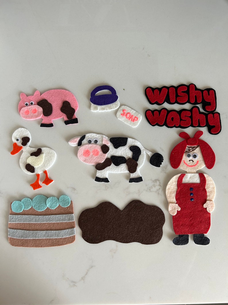Mrs. Wishy Washy Felt Board Story, Handmade Learning Activity - Etsy
