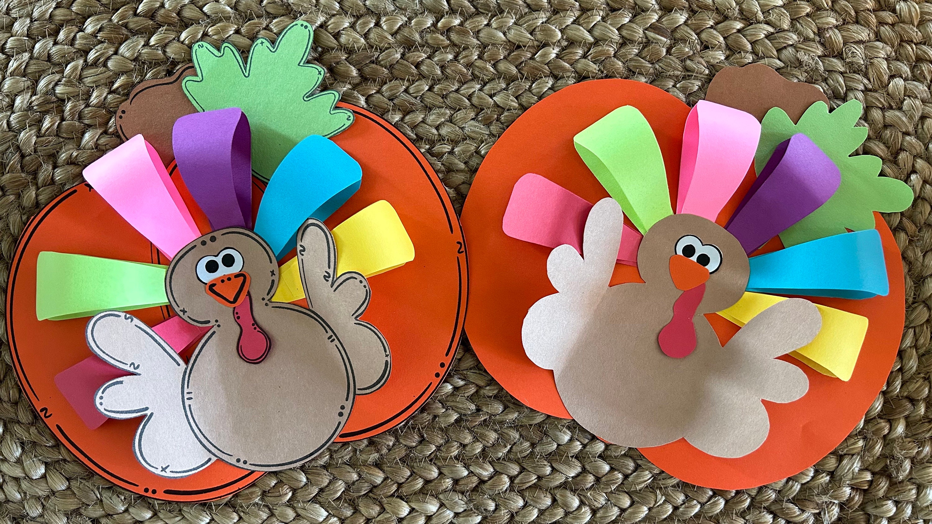 Fall Pumpkin With Turkey Paper Craft, Fall Paper Craft for Kids ...