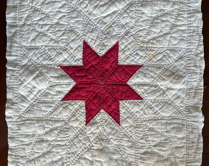 Red Star Quilt Piece for Sewing and Crafting Projects, Holiday Decor ...