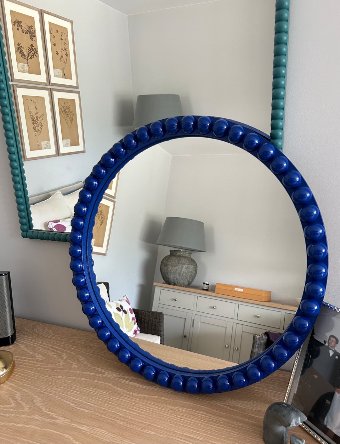 Round Bobbin Mirrors in Four Sizes Handmade in Kent in Farrow and Ball ...