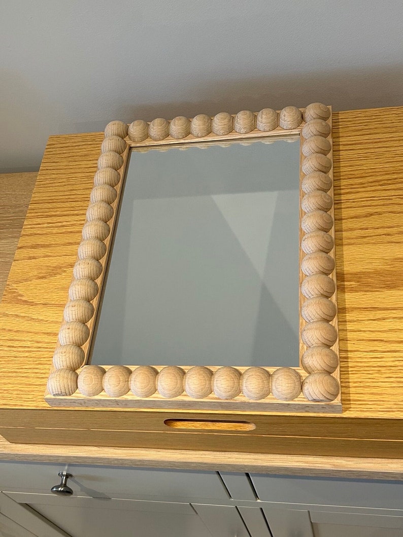 Handmade Bobbin Mirror, Chunky Natural Oak Frame - Etsy UK