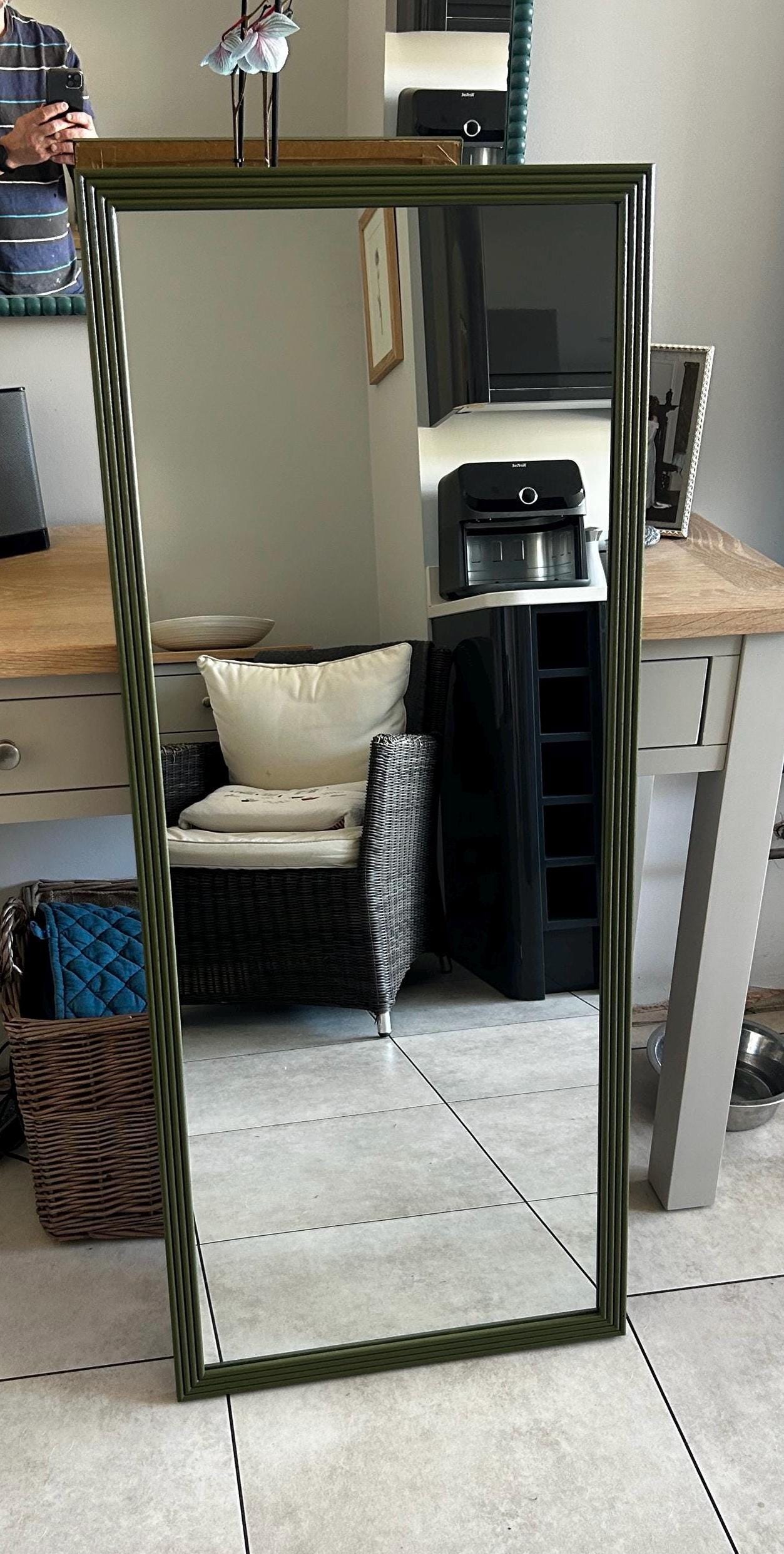 Beautiful Large 30mm Reeded Mirrors Bespoke Made to Order in Any Farrow ...