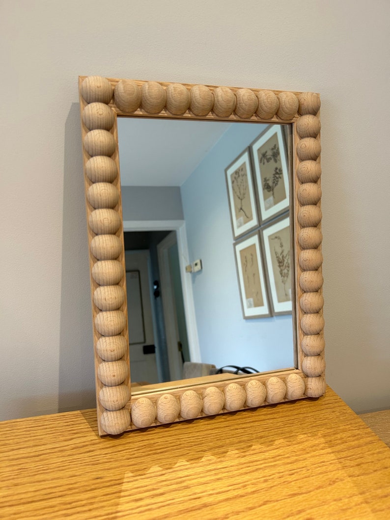 Handmade Bobbin Mirror, Chunky Natural Oak Frame - Etsy UK