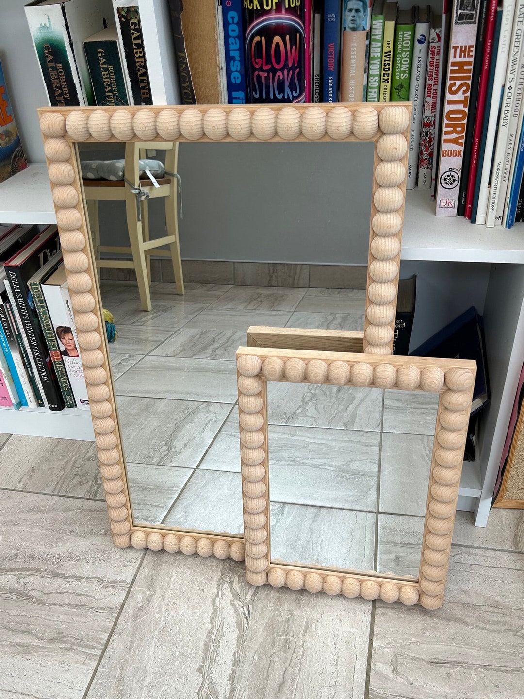 Handmade Bobbin Mirror, Chunky Natural Oak Frame - Etsy UK