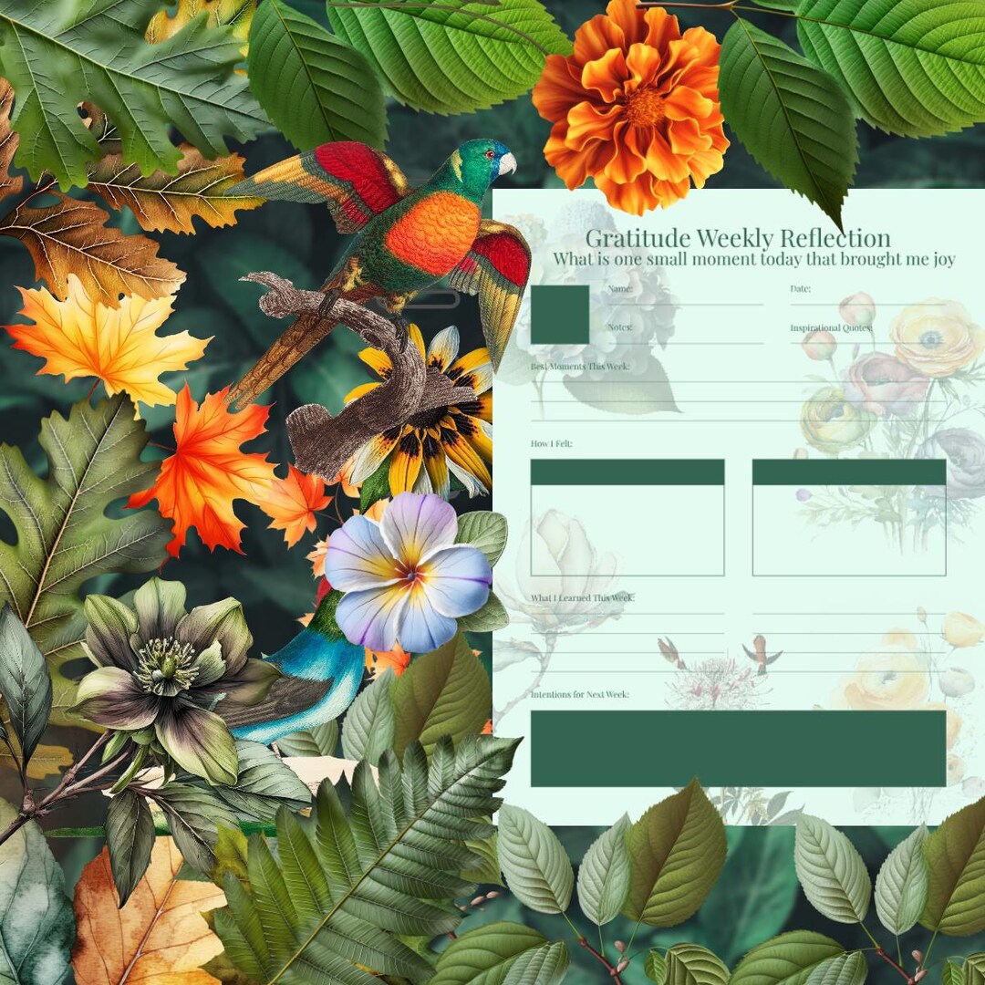 Gratitude Weekly Reflection Planner Small Moment Planner Digital ...