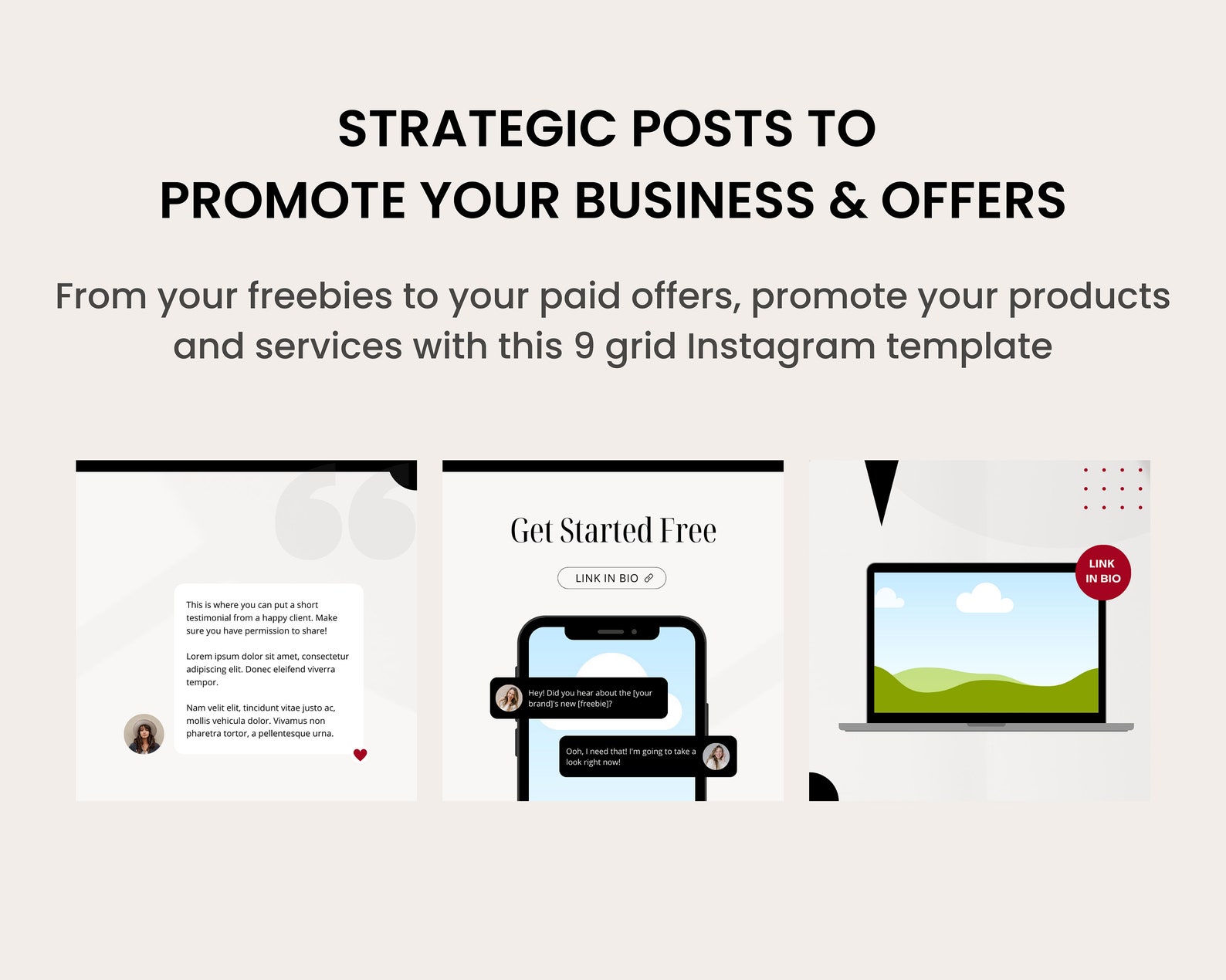 Instagram 9 Grid Template, Instagram Grid Design, Instagram Post ...