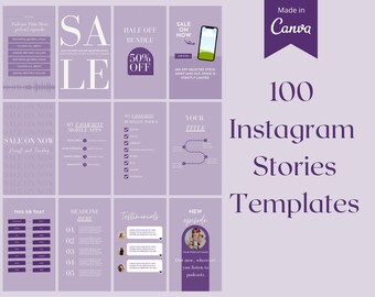 100 Instagram Stories Templates Canva Templates for Social | Etsy
