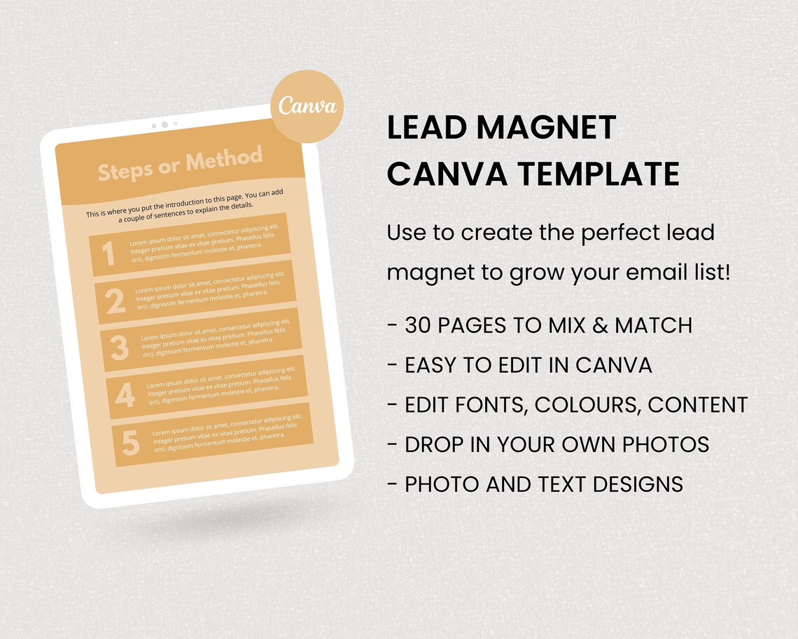 Lead Magnet Template, Lead Magnet Template Canva, Freebie Template ...