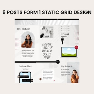 Instagram 9 Grid Template, Instagram Grid Design, Instagram Post ...