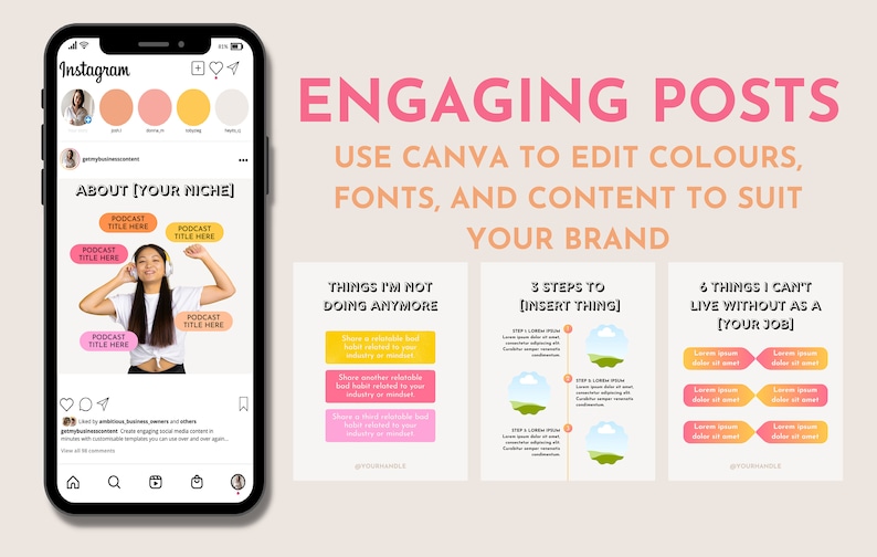 Engagement Booster Instagram Template Instagram Post Template | Etsy