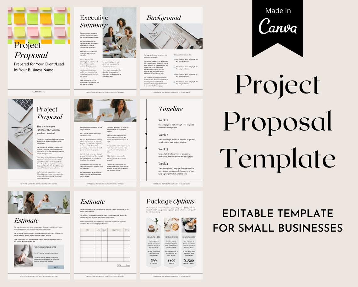 Project Proposal Template Canva, Business Proposal, Project Management ...