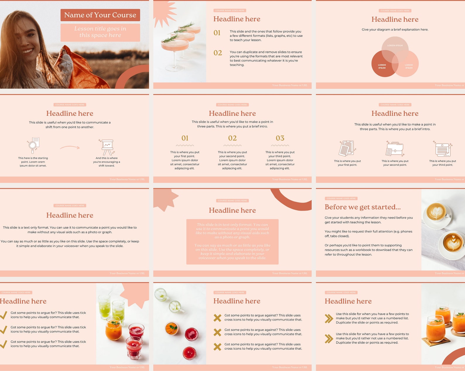 Course Template Canva, Online Course Slides, Presentation Template ...
