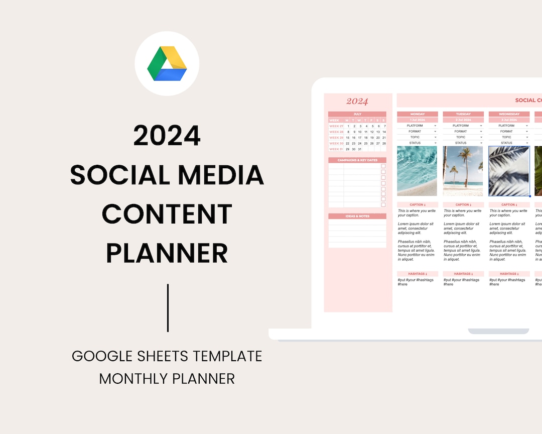 2024 Content Calendar, Social Media Planner, Social Media Content ...
