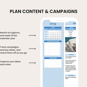 2024 Content Calendar, Social Media Planner, Social Media Content ...