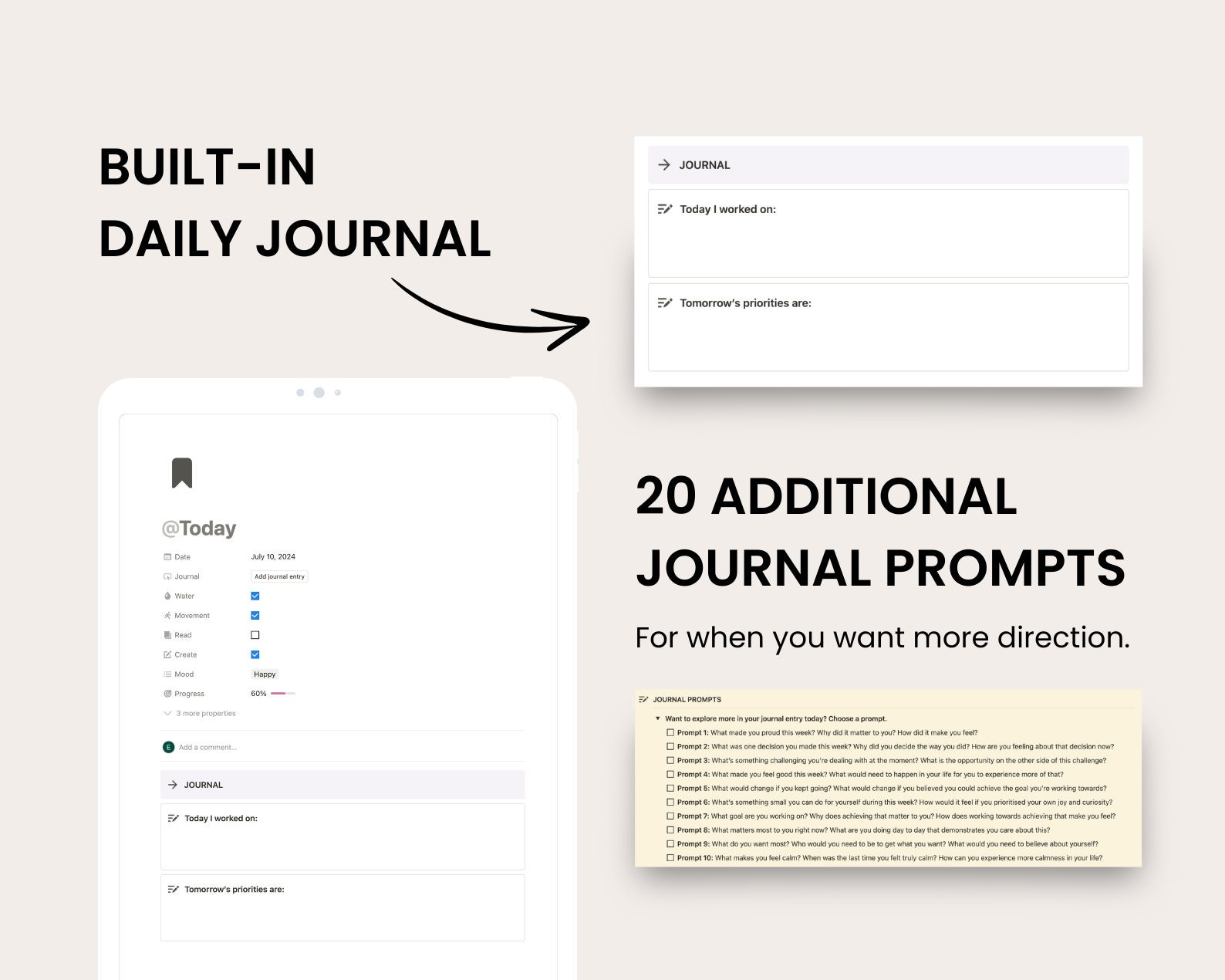 Notion Habit Tracker Template, Notion Vision Board, Notion Daily ...