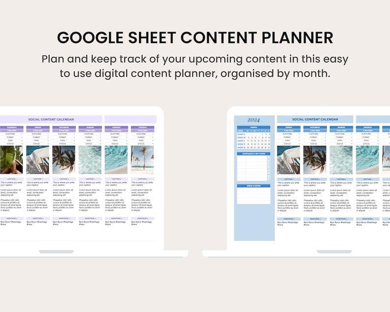 2024 Content Calendar, Social Media Planner, Social Media Content ...