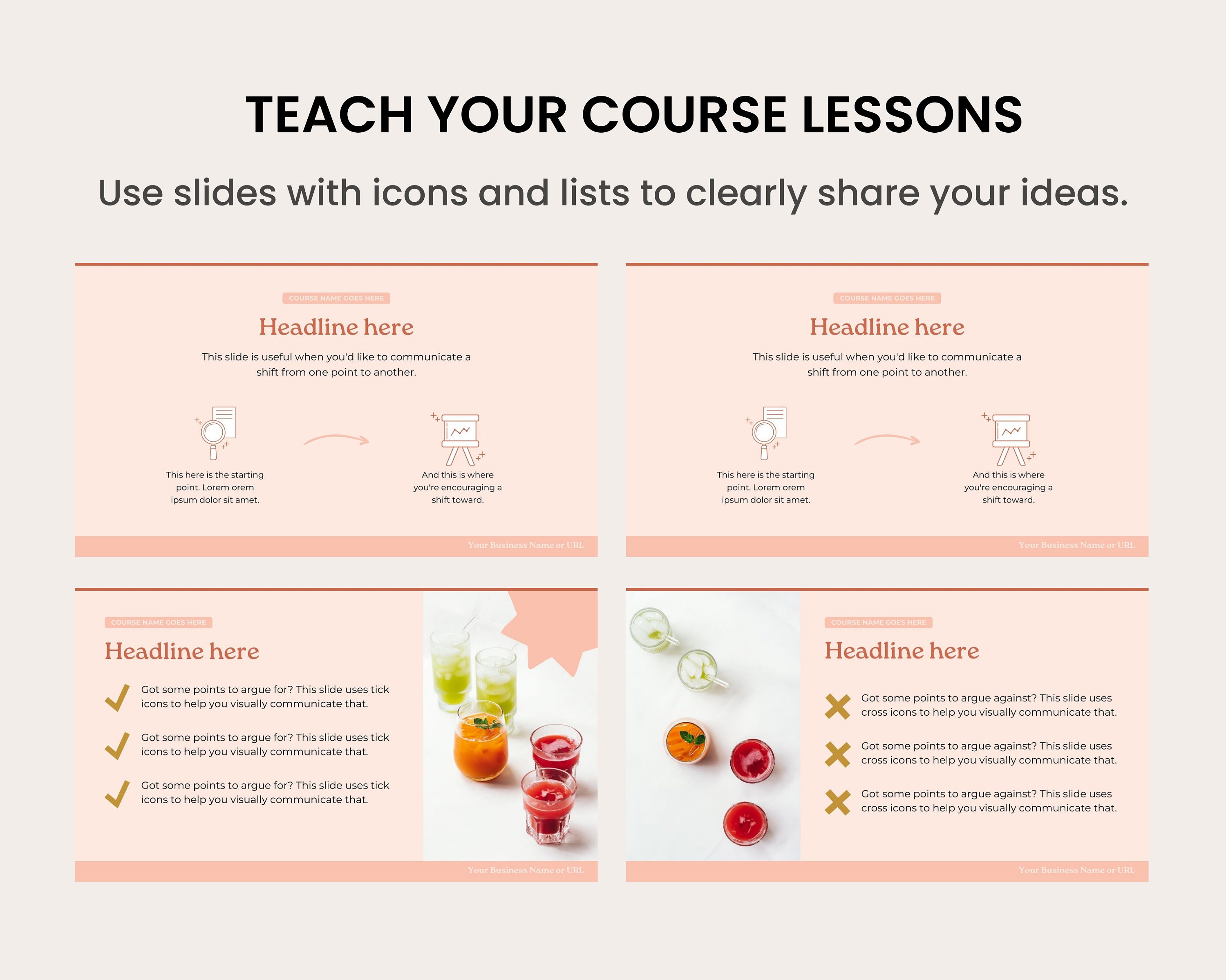 Course Template Canva, Online Course Slides, Presentation Template ...