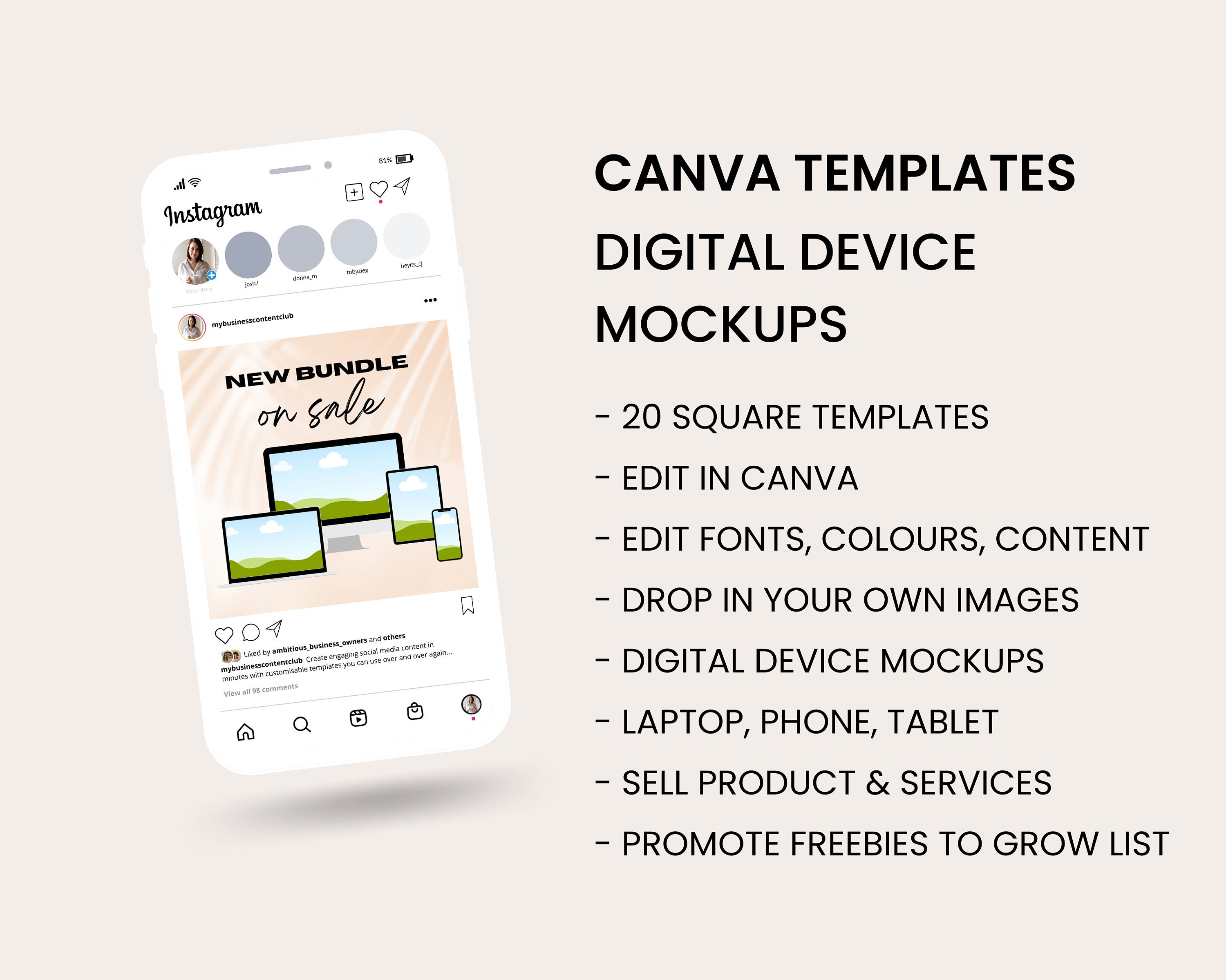 Digital Product Mockup, Device Mockup, Canva Mockups, Facebook Ad ...