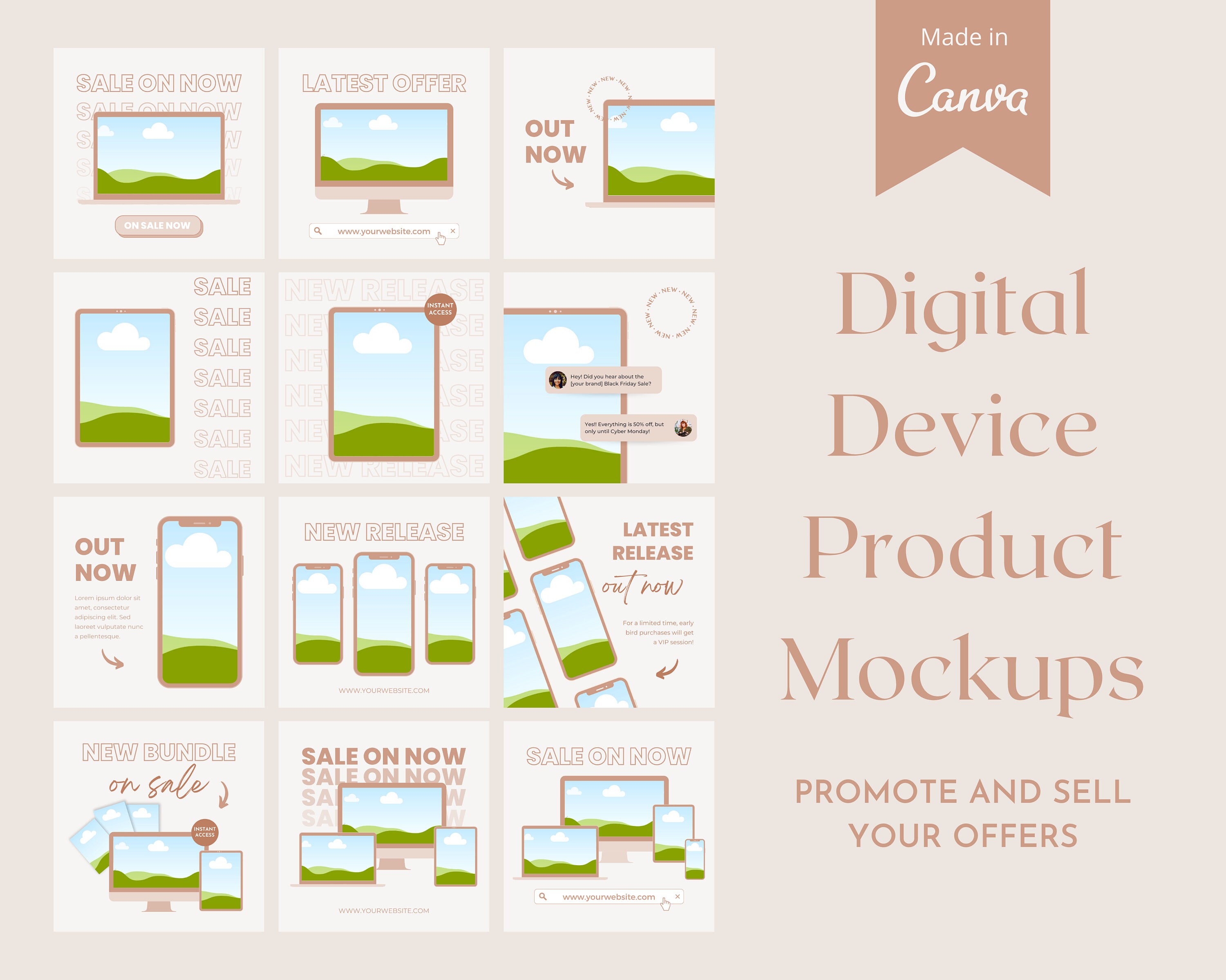 Device Mockup, Digital Product Mockup, Canva Mockup, Mockup Template ...