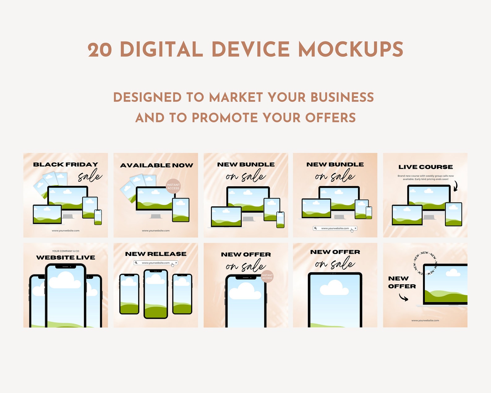 Digital Product Mockup Device Mockup Canva Mockups Facebook | Etsy