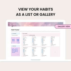 Notion Habit Tracker Template, Notion Vision Board, Notion Daily Journal Template, Notion ...