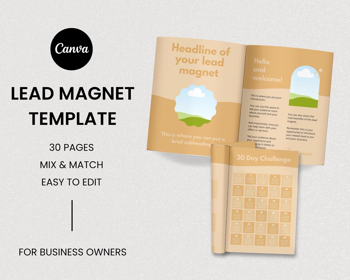 Lead Magnet Template, Lead Magnet Template Canva, Freebie Template ...