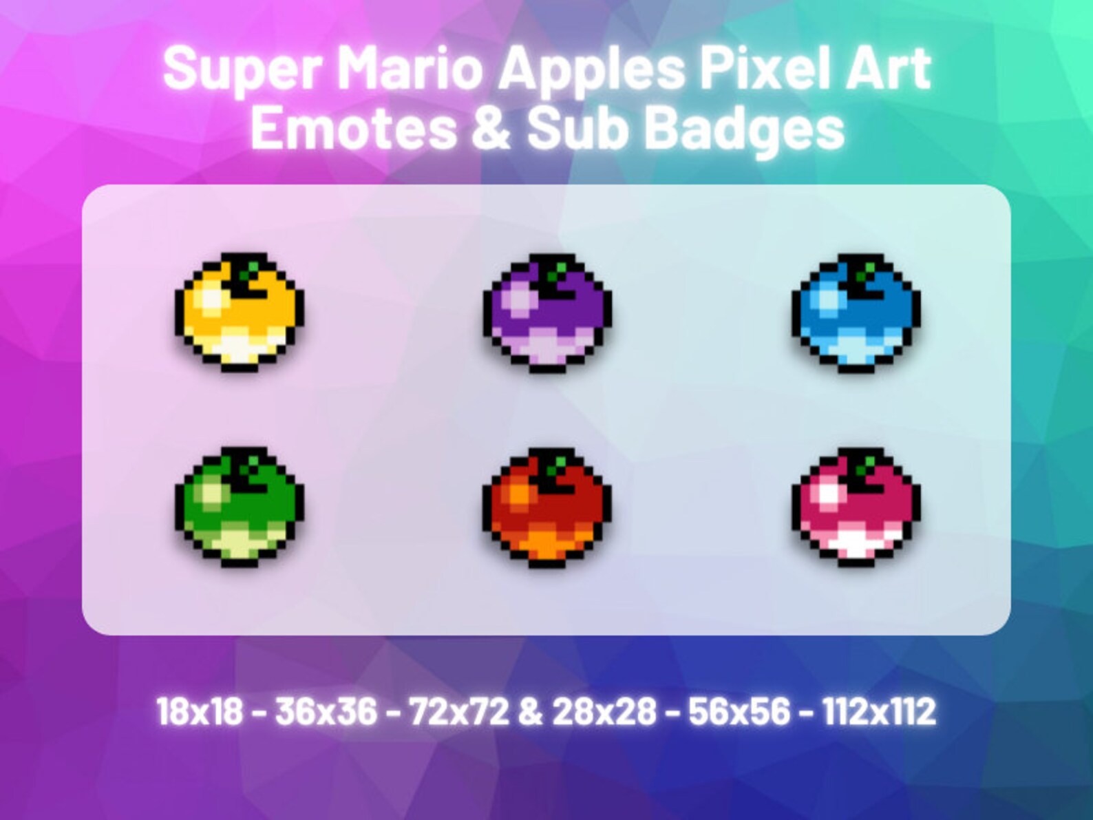 Super Mario Apples Pixel Art Emotes & Sub Badges - Etsy