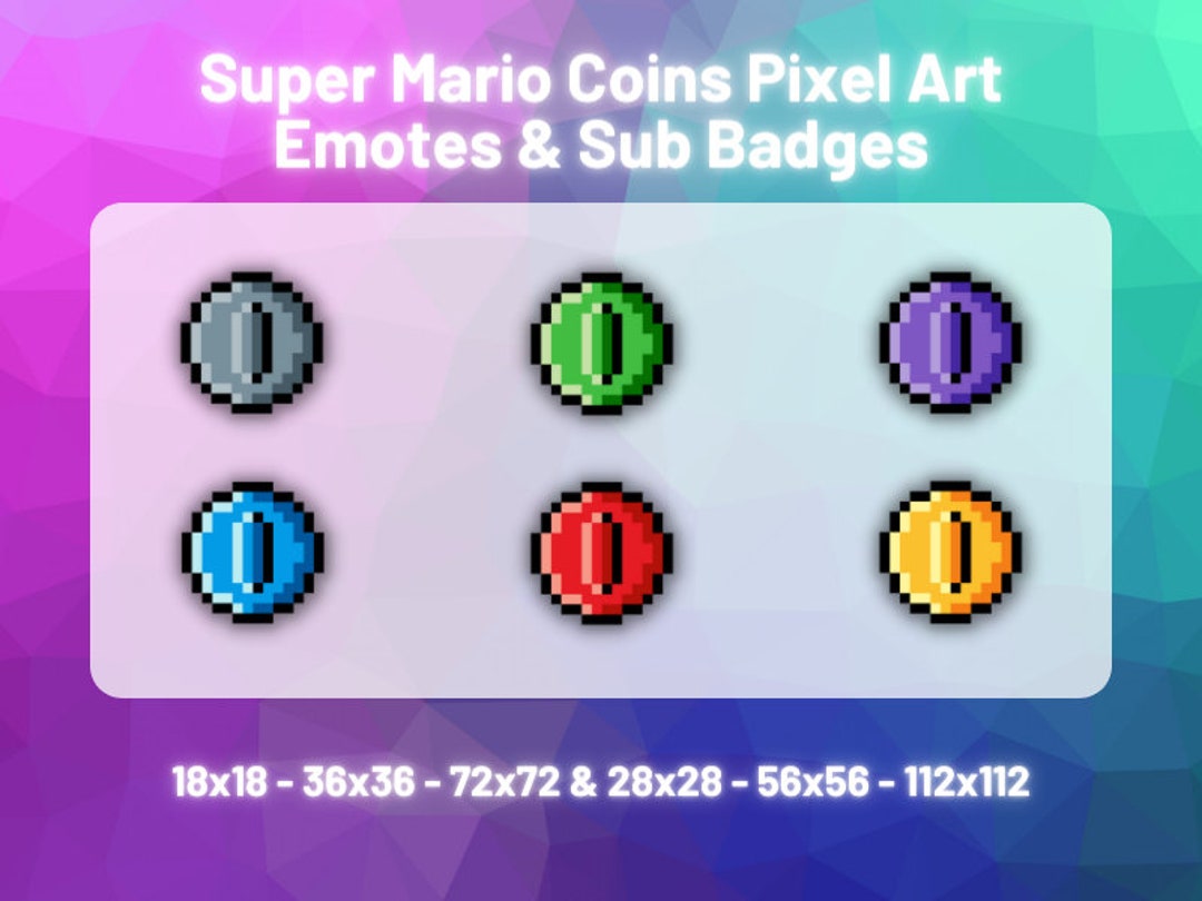 Super Mario Coins Pixel Art Emotes & Sub Badges - Etsy
