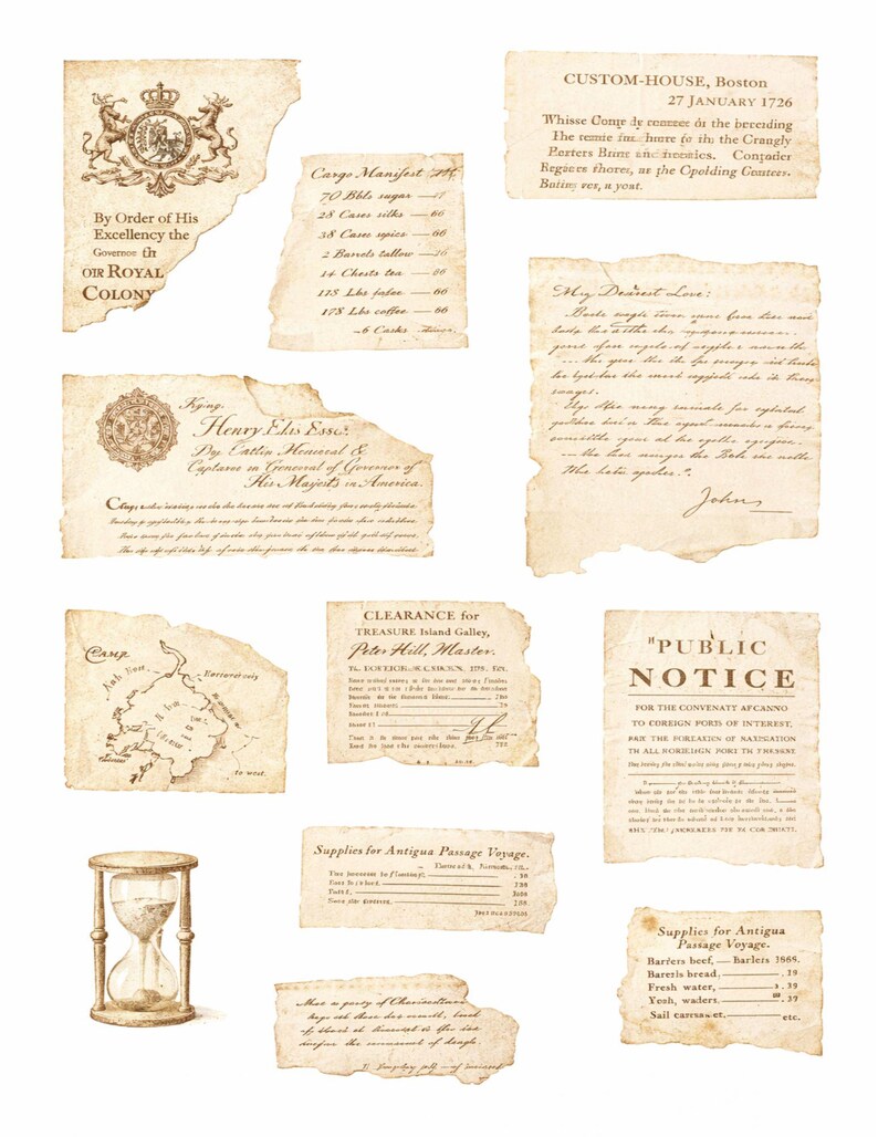 Vintage Map Ephemera Printable | Age of Exploration Junk Journal Kit ...