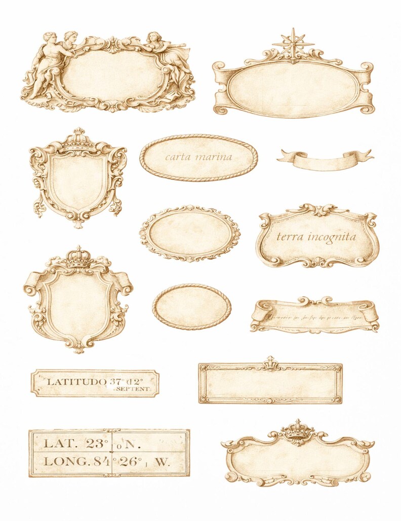Vintage Map Ephemera Printable | Age of Exploration Junk Journal Kit ...