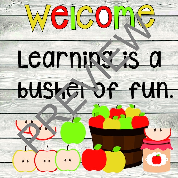 Back to School Apple Theme Printable Bulletin Board Display | Etsy