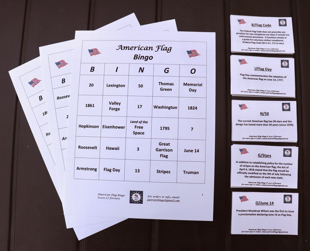 American Flag Bingo - Etsy