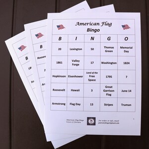 American Flag Bingo - Etsy