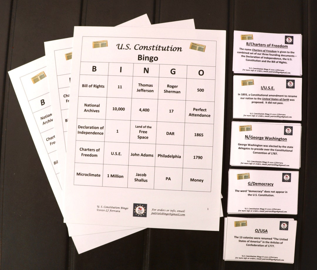 U.S. Constitution Bingo - Etsy
